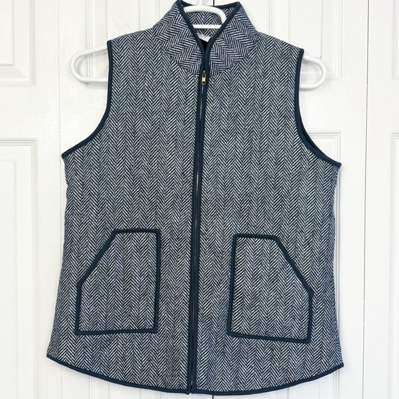 Katydid | Jackets & Coats | Katydid Navy Blue White Herringbone Print ...
